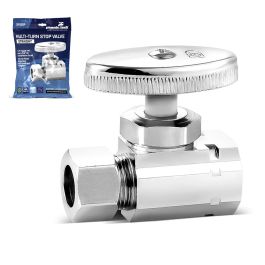 Plumb Tech Straight Multi-Turn Stop Valve – 1/2" FPT x 3/8" OD Comp