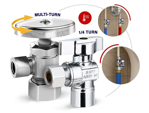 Plumb Tech Straight Multi-Turn Stop Valve – 1/2" FPT x 3/8" OD Comp